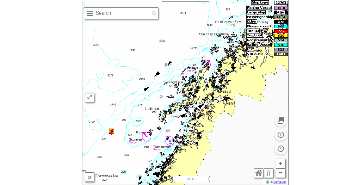 AIS/Track Server - web application for vessel tracking - Norce